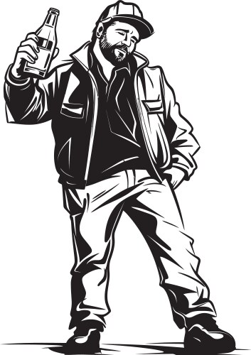 Alcohol affection graphics depicting a drunken Vector Image