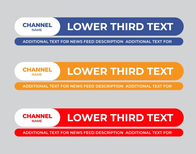 Modern lower third collection gold color Vector Image