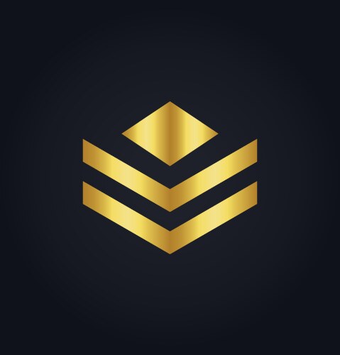 Triangle gold shape logo Royalty Free Vector Image