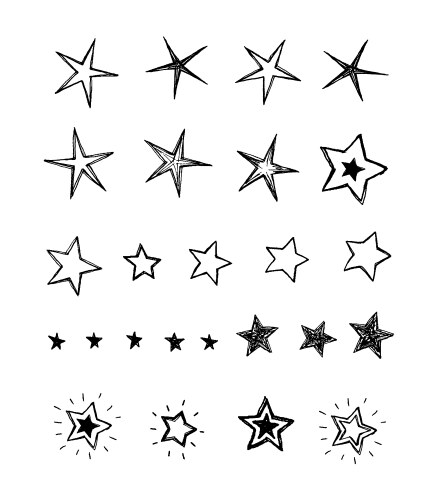 Linear stars set Royalty Free Vector Image - VectorStock