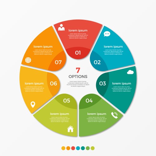 Circle chart infographic template with 11 options Vector Image
