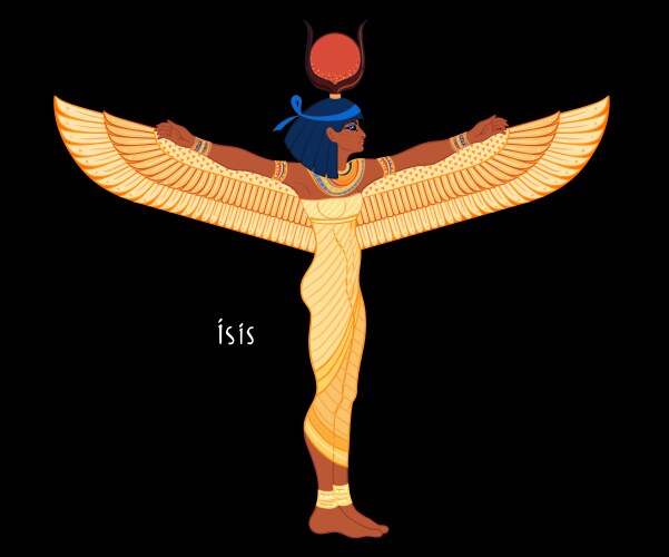 Isis goddess life and magic in egyptian Royalty Free Vector