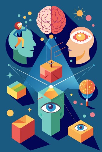 Minds eye perception and perspective illusion Vector Image