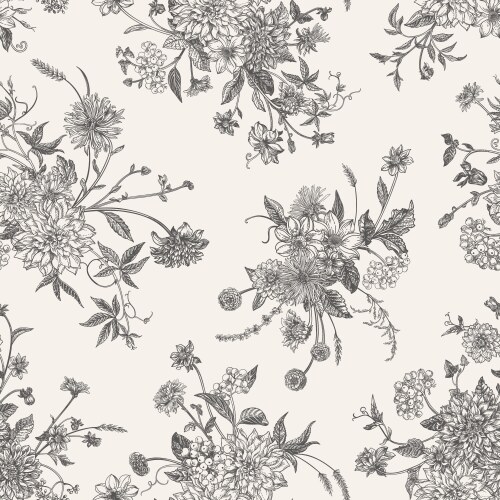 Seamless pattern with summer flowers Royalty Free Vector