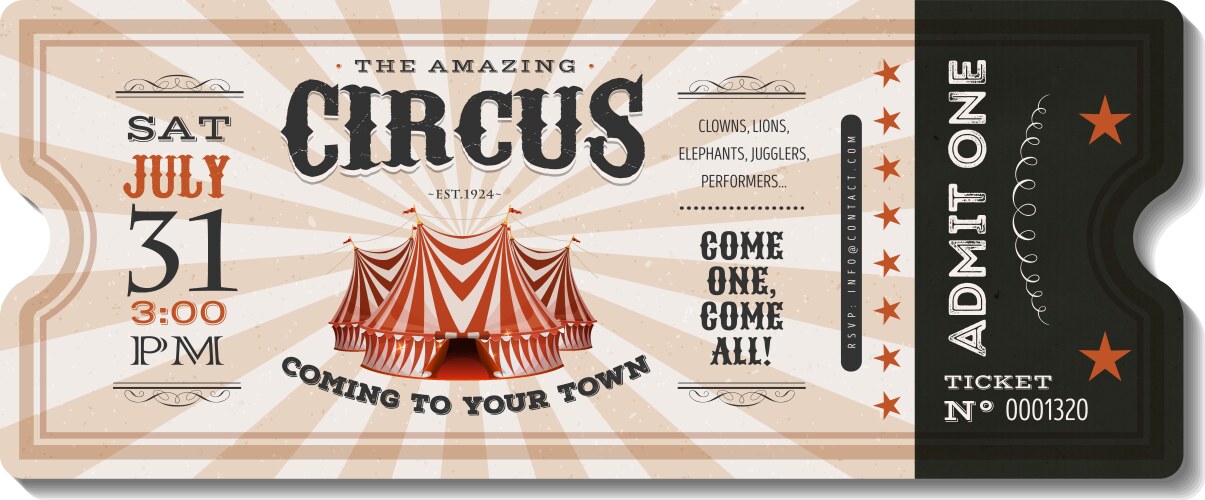 Vintage circus background with sunbeams Royalty Free Vector