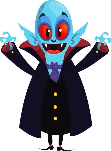 Cute cartoon vampire smiling Royalty Free Vector Image