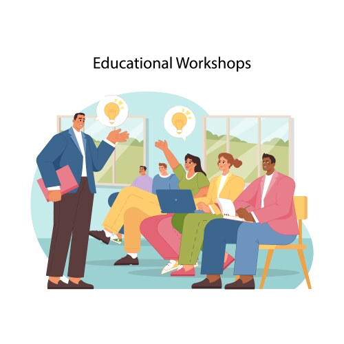 Training workshop interactive process Royalty Free Vector