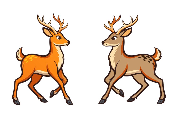 Sika deer axis samba isolated Royalty Free Vector Image