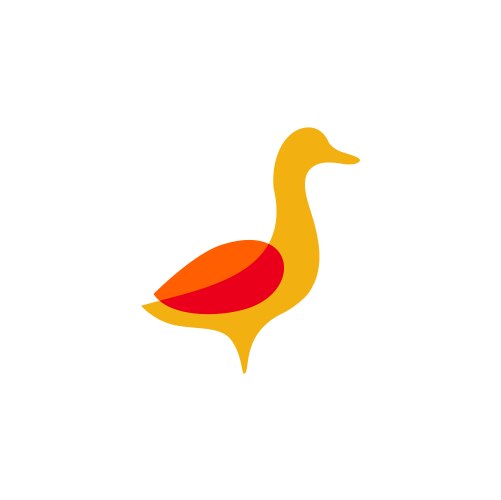 Little duck cartoon logo icon Royalty Free Vector Image