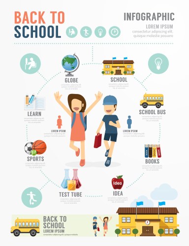 School teaching infographics Royalty Free Vector Image