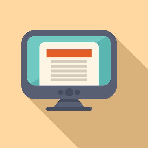 Flat design computer desktop icon Royalty Free Vector Image