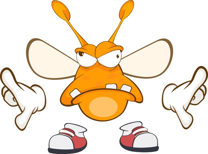 Funny clothes moth cartoon Royalty Free Vector Image