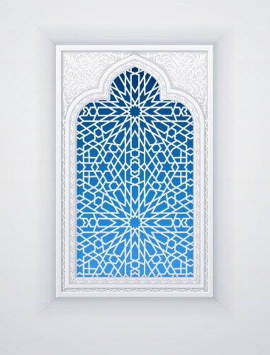 Islamic design arch with mosque Royalty Free Vector Image