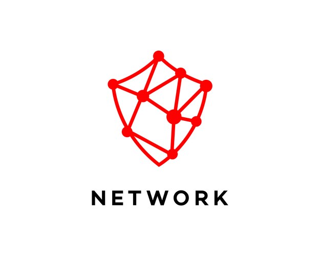 Network Security Icon - Shield with Nodes – Royalty-Free Vector ...