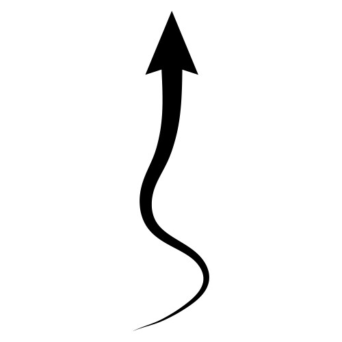 The curved arrow in sketch Royalty Free Vector Image