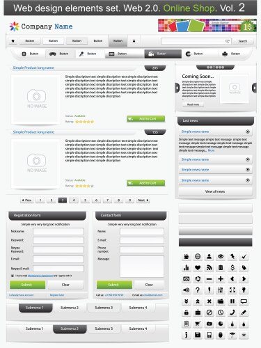 Web design elements Royalty Free Vector Image - VectorStock