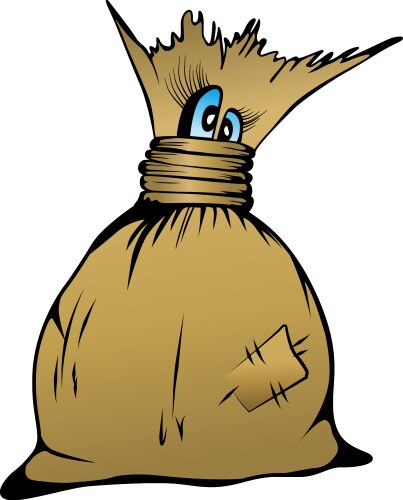 Cartoon Sack Character Sketch Royalty Free Vector Image