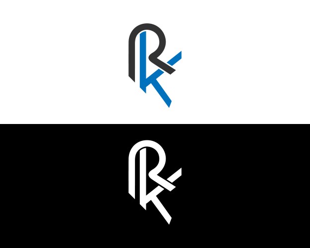 Rk logo design Royalty Free Vector Image - VectorStock