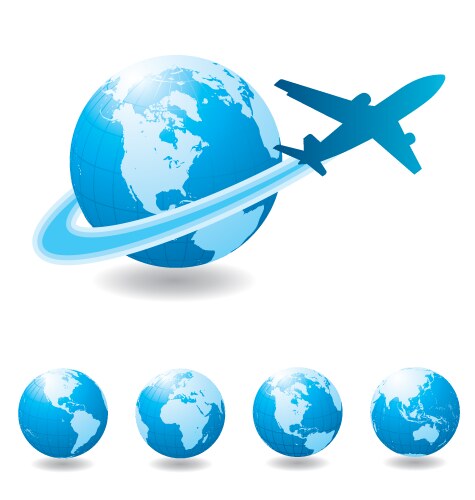 Airplane travel Royalty Free Vector Image - VectorStock