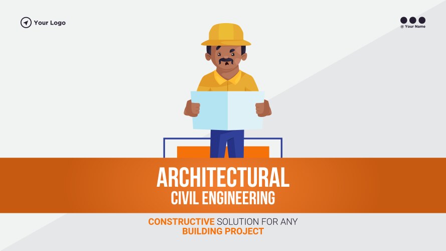 Architectural civil engineering landscape banner Vector Image