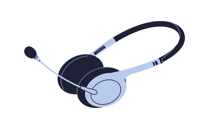 Headset - headphones with microphone 3d realistic Vector Image