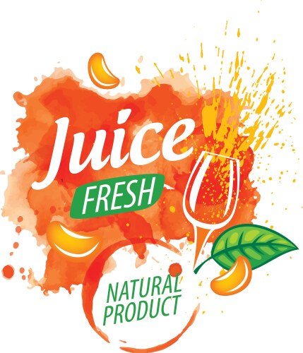 Juice splash sign Royalty Free Vector Image - VectorStock