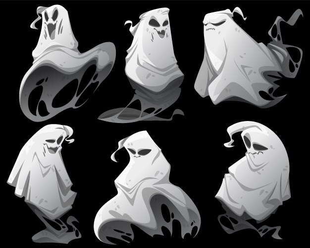 Cute ghost halloween character Royalty Free Vector Image