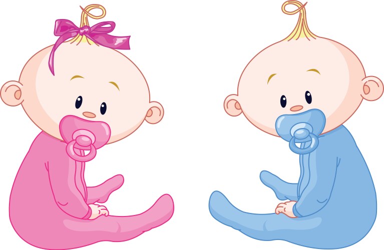 Set of cute cartoon babies Royalty Free Vector Image