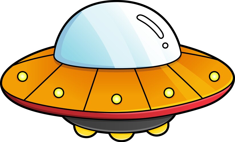 Ufo alien space cartoon colored clipart Royalty Free Vector