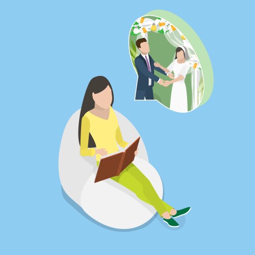 Wedding isometric flowchart Royalty Free Vector Image