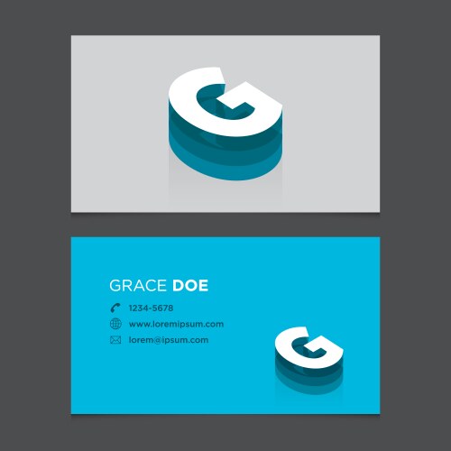 Business card template letter g Royalty Free Vector Image