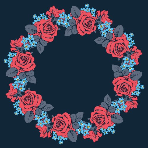 Floral round pattern on white background Vector Image