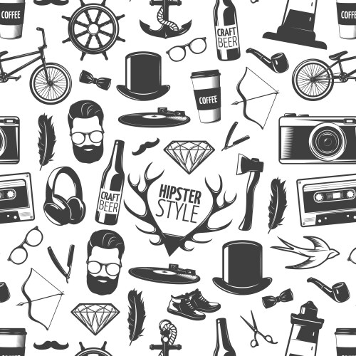 Hipster style set Royalty Free Vector Image - VectorStock