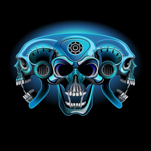 Skull in a military beret Royalty Free Vector Image