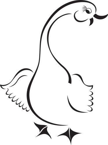 Cartoon smiling goose Royalty Free Vector Image