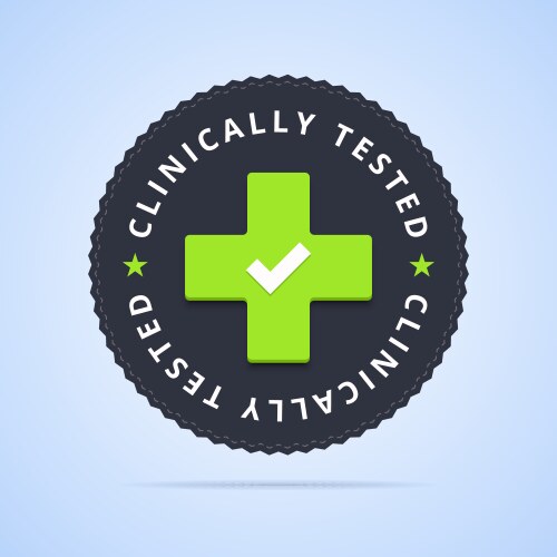 Chin rubber gloves and dermatologically tested Vector Image