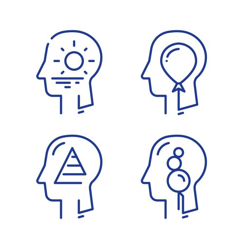 Thinking psychology - doodles set Royalty Free Vector Image