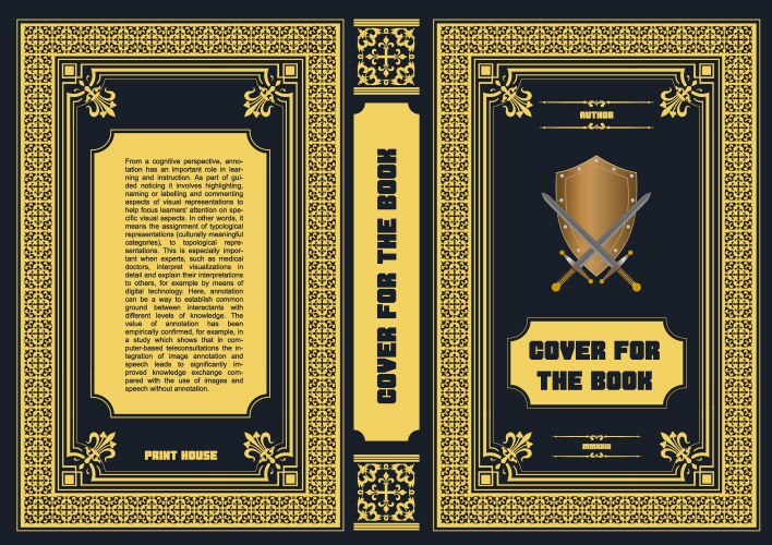 Old book cover design elements Royalty Free Vector Image