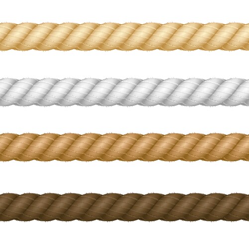 Realistic rope different thickness Royalty Free Vector Image