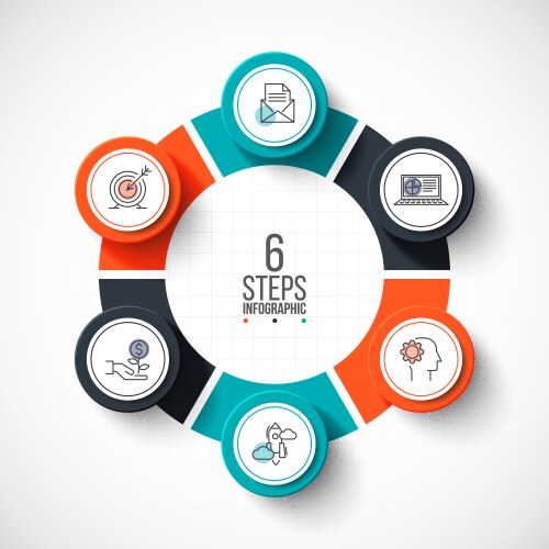 Measuring infographic templates with connected Vector Image