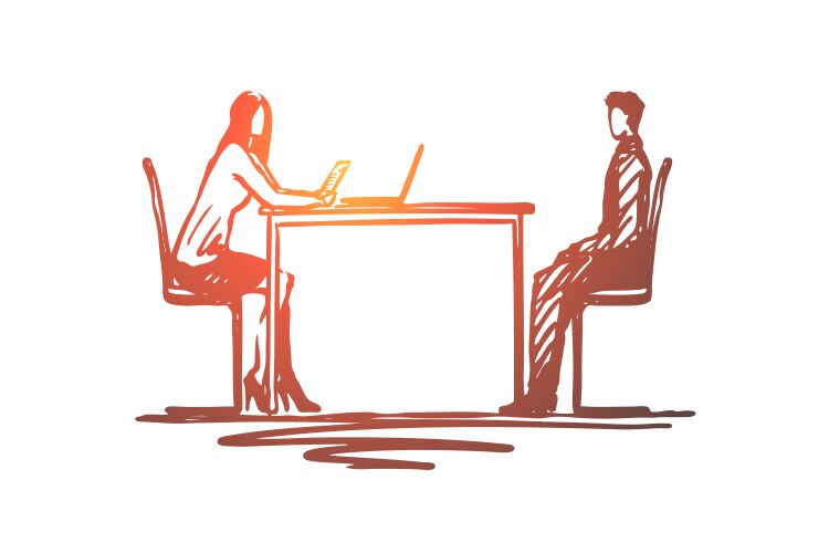 Job interview - cartoon people character isolated Vector Image