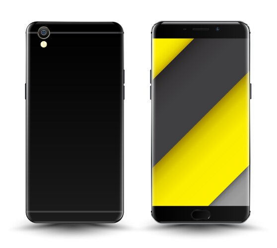 Front and back view of phone Royalty Free Vector Image