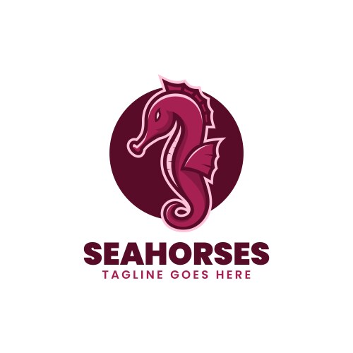 Logo seahorse simple mascot style Royalty Free Vector Image