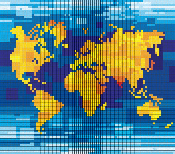 World Map Pixelated Vector Images (over 3,900)