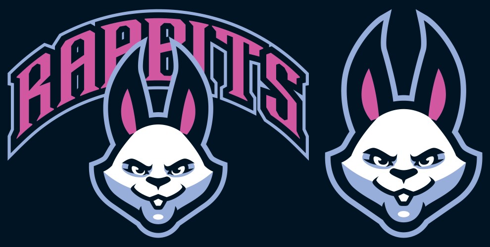 Rabbit e sport logo Royalty Free Vector Image - VectorStock