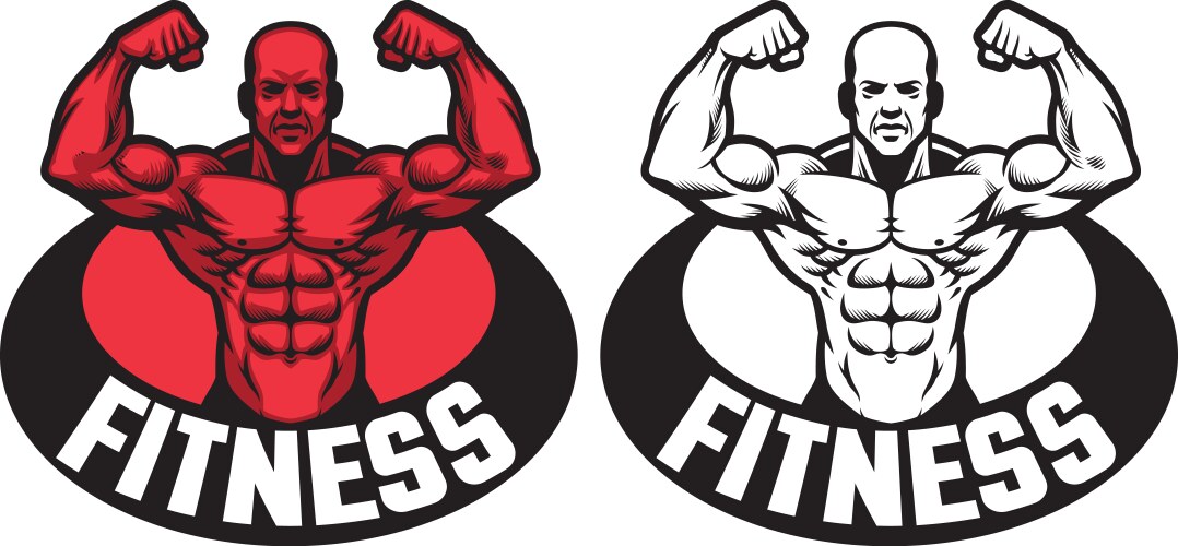 Muscle bodybuilder posing Royalty Free Vector Image