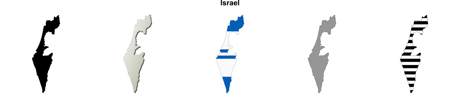 Israel Map Contour Vector Images (over 880)