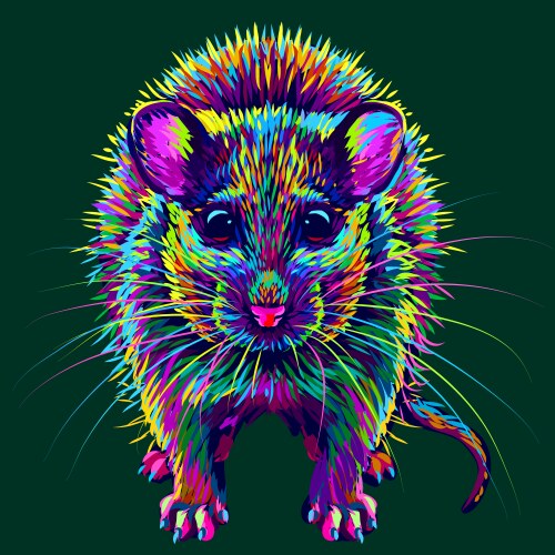 Lynx abstract neon multicolored portrait Vector Image