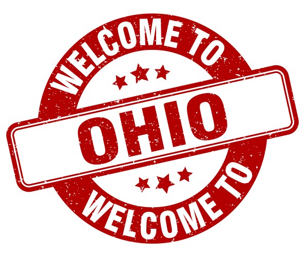 Welcome to ohio stamp round sign Royalty Free Vector Image