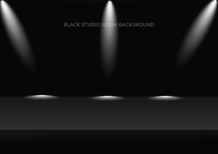Dark Black Studio Backdrop with Spotlight Vector Image